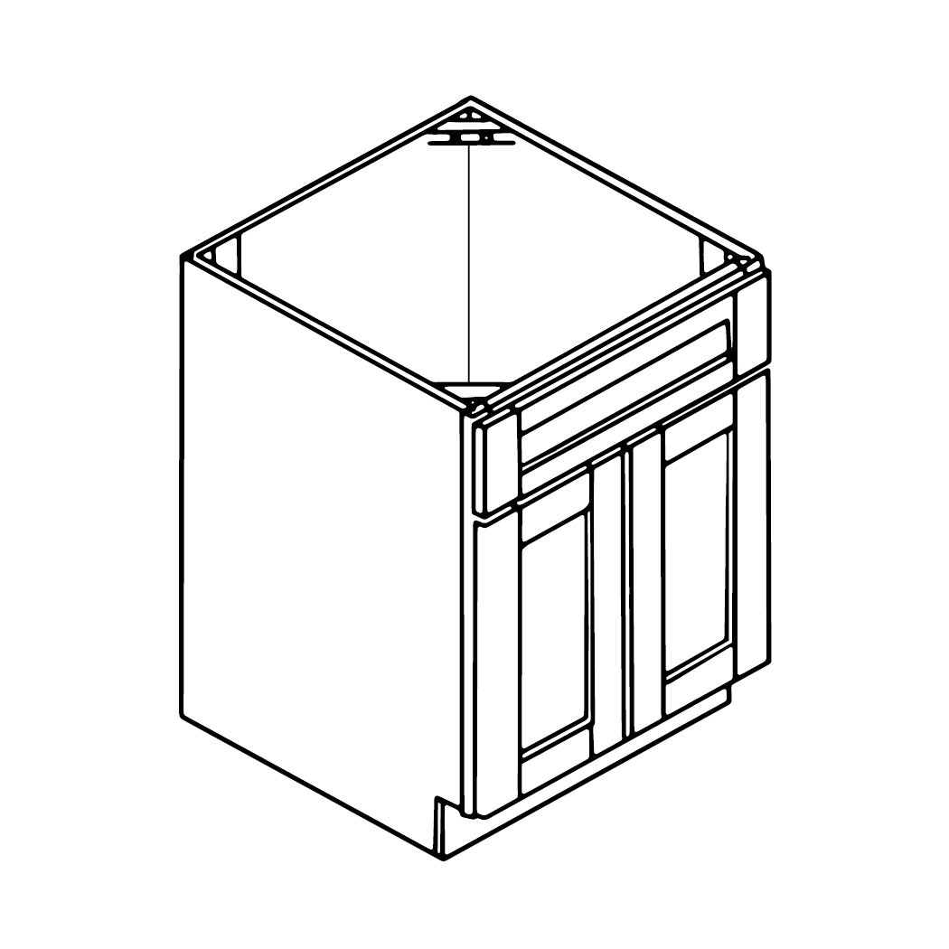 Vanity Sink Base (Modified Shaker Gray) — Kitchen Art Cabinets